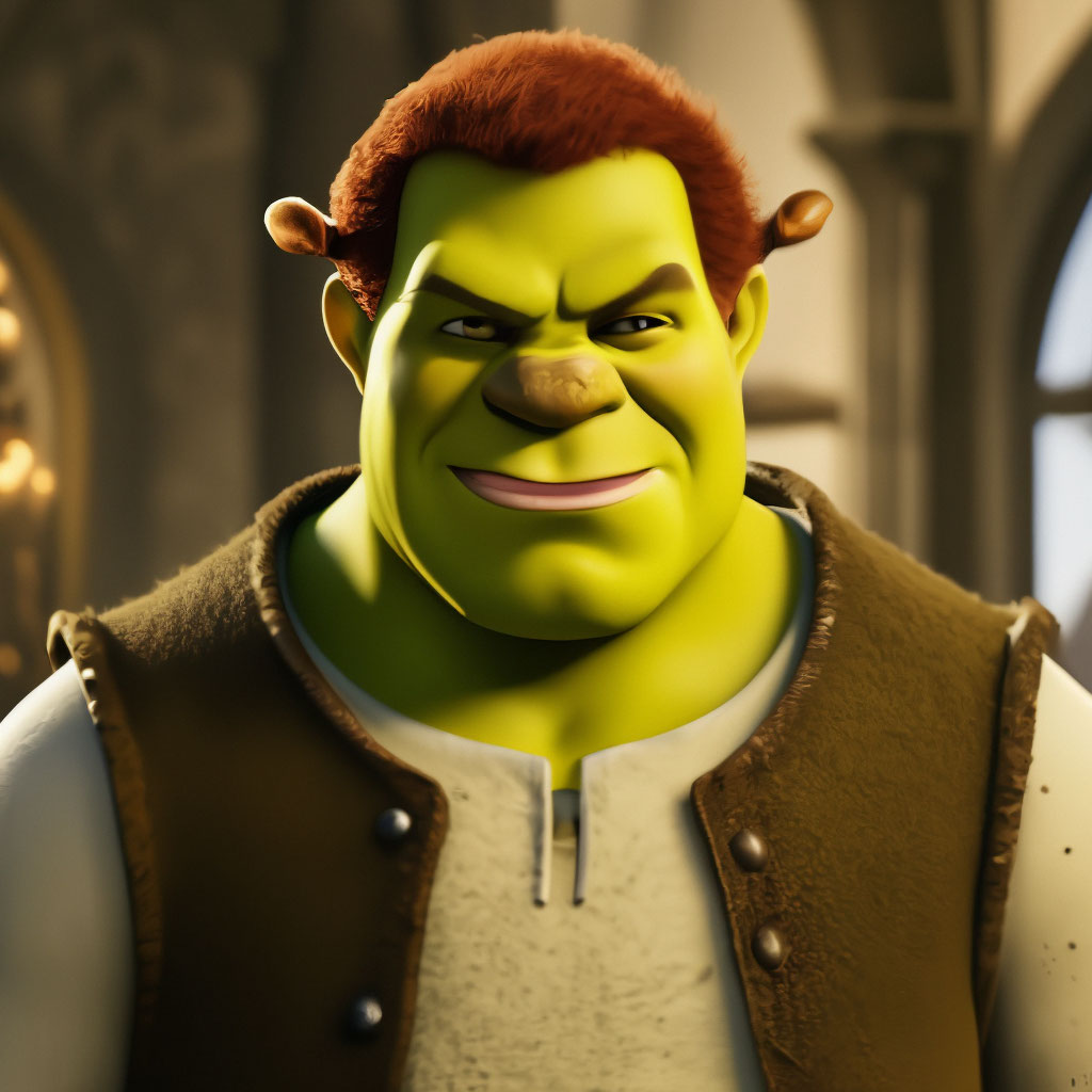 "The handsome Shrek" — image created in Shedevrum