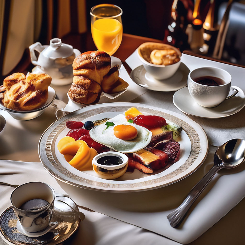"Gourmet breakfast" — image created in Shedevrum