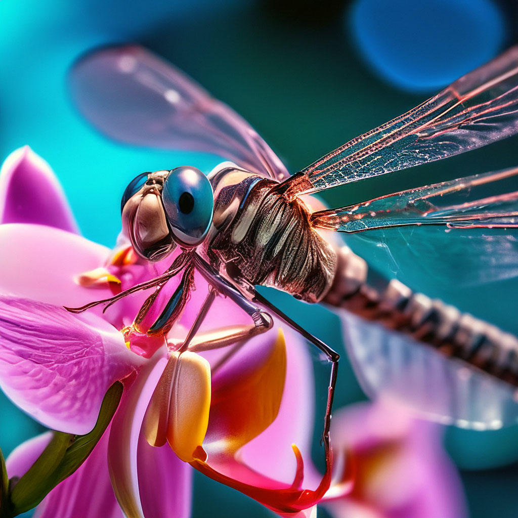 "Fabulously beautiful dragonfly in full growth, close-up, on a gorgeous ...