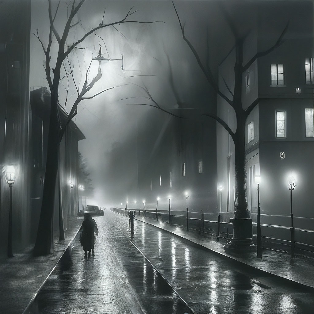"Gray Night" — image created in Shedevrum