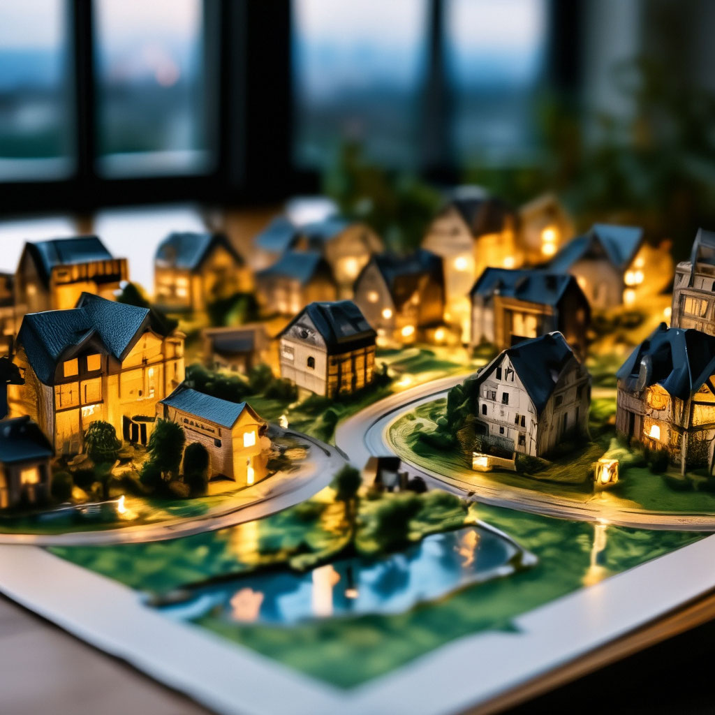 "The drawn map of the city lies on the table table it depicts a city ...