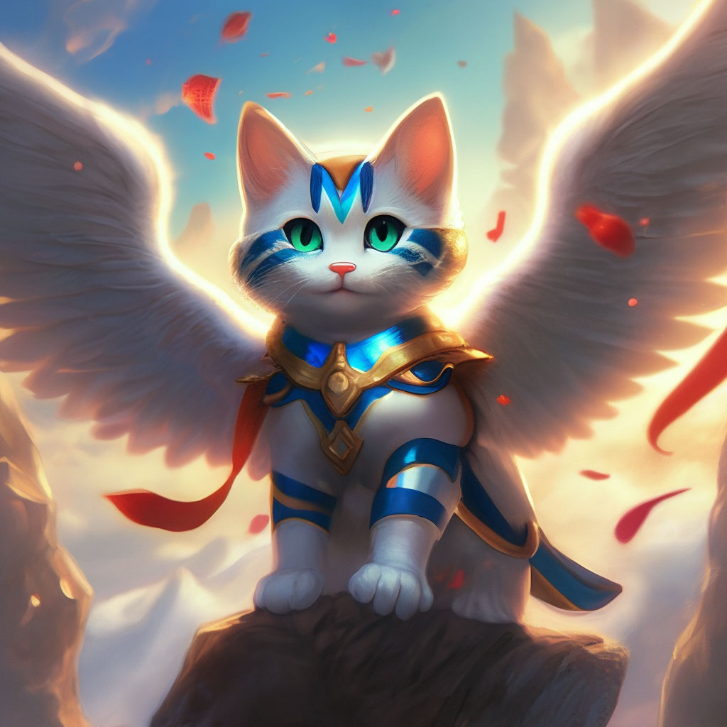 "Shailushai the cat with wings" — image created in Shedevrum