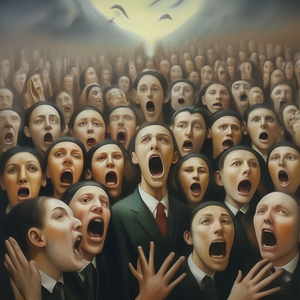 "Comrade, everyone is yelling, but you are silent...ugly.. surrealism ...