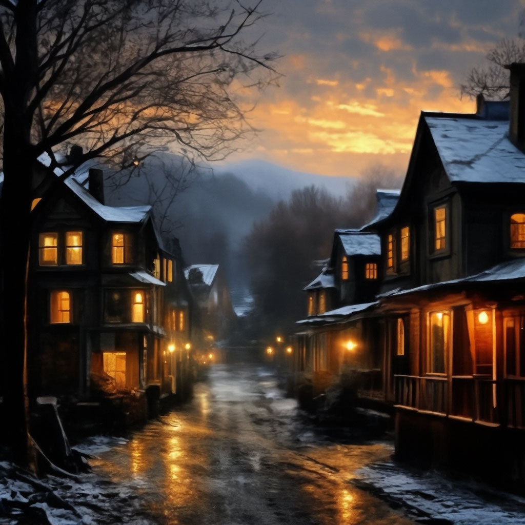 "Good but cold evening" — image created in Shedevrum
