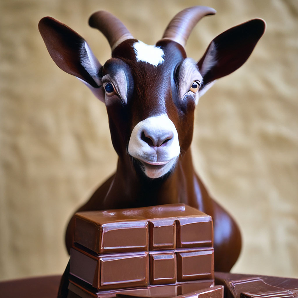 "Chocolate goat 🐐🍫" — image created in Shedevrum