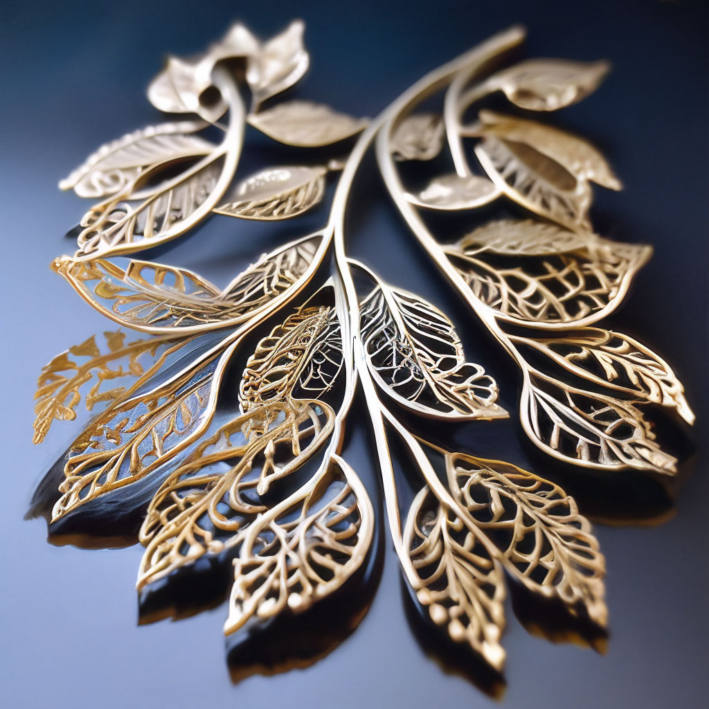 "Skileted leaves , filigree , openwork" — image created in Shedevrum