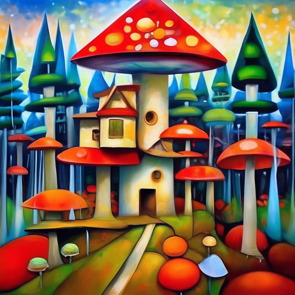 "The magic forest is surrealism. three-dimensional picture, three ...