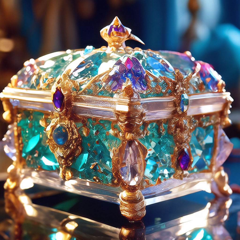 "Fairy tales are real A chest with gems crystal chest with gems, fairy ...