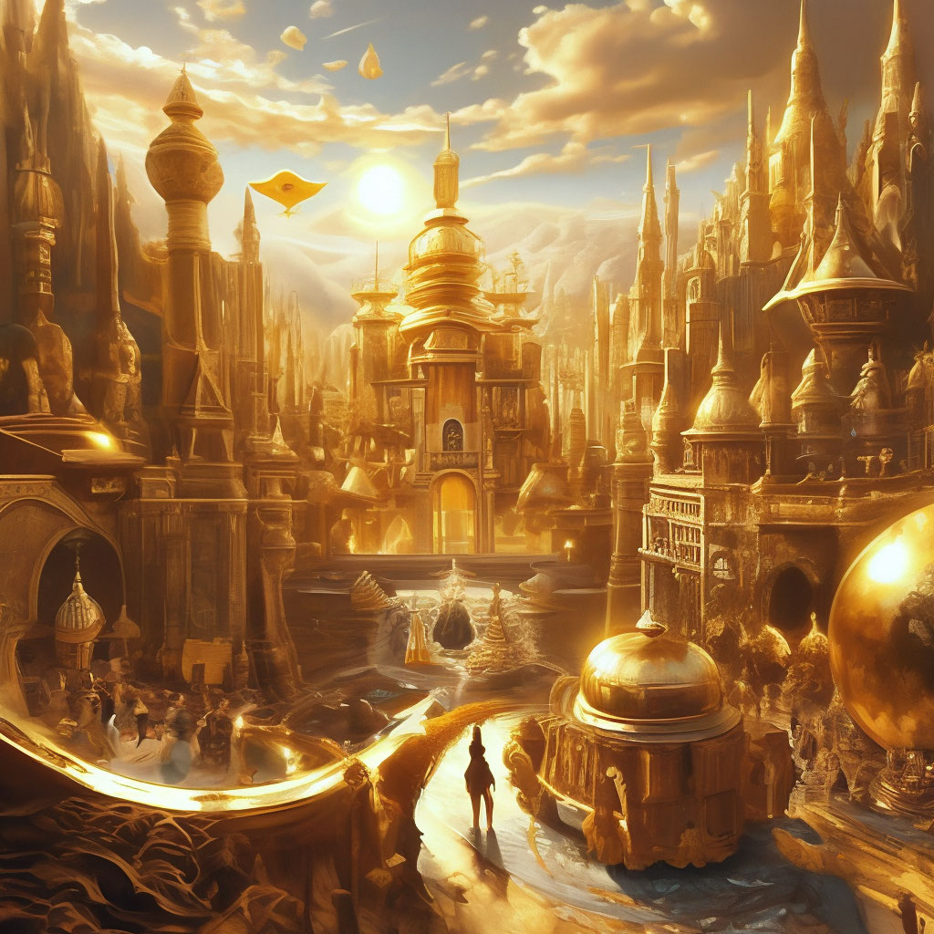 "Golden world" — image created in Shedevrum