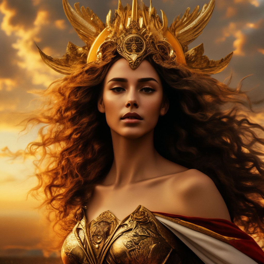 "The goddess of the sun." — image created in Shedevrum