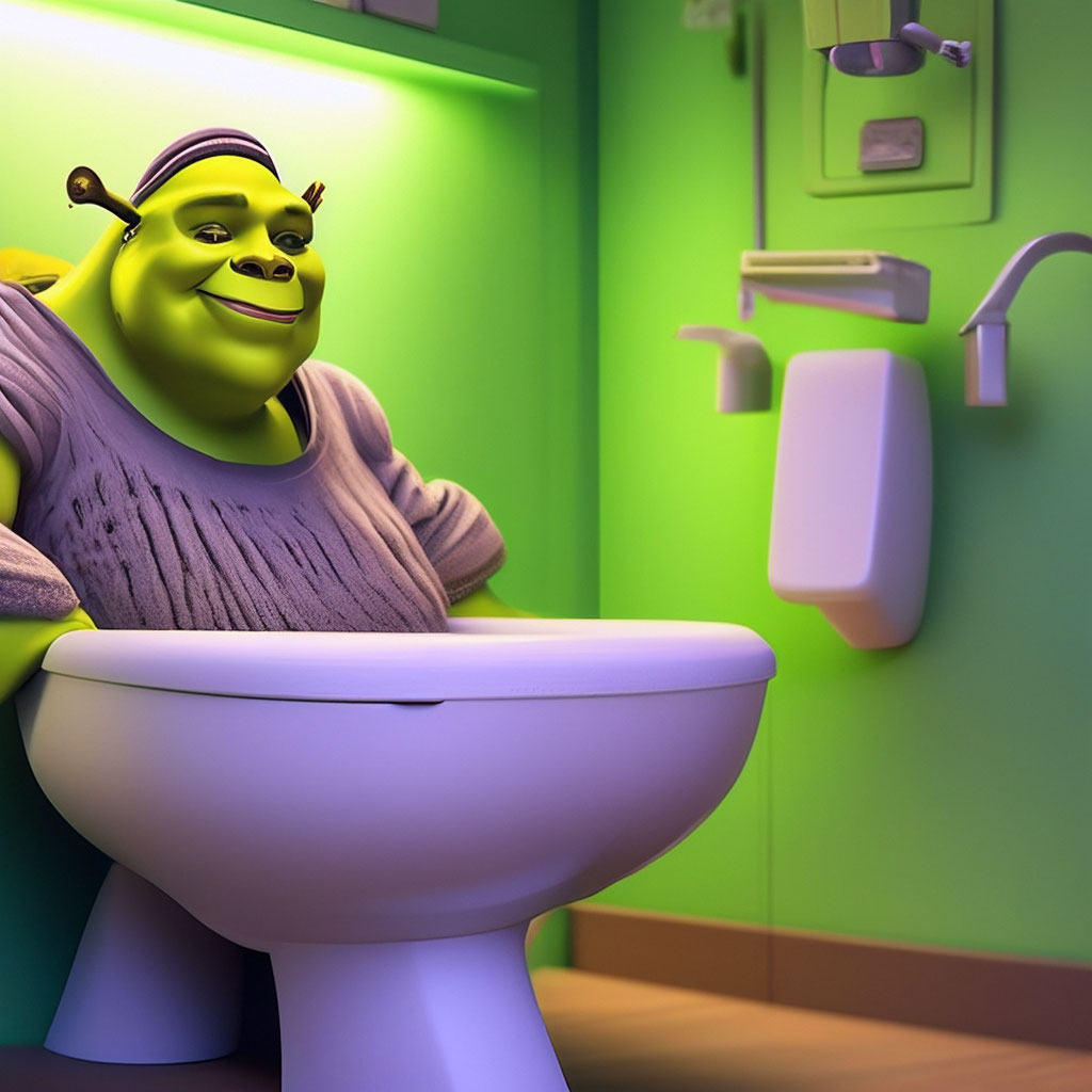 "Skibidi toilet with shrek and with cheekbone and with sigma" — image ...