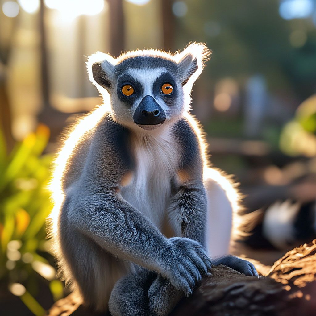 "Lemur sits, aesthetically pleasing, beautiful, realistic, 4k ...
