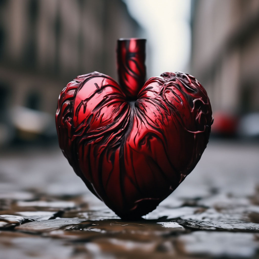 "What does sadness in the heart look like" — image created in Shedevrum