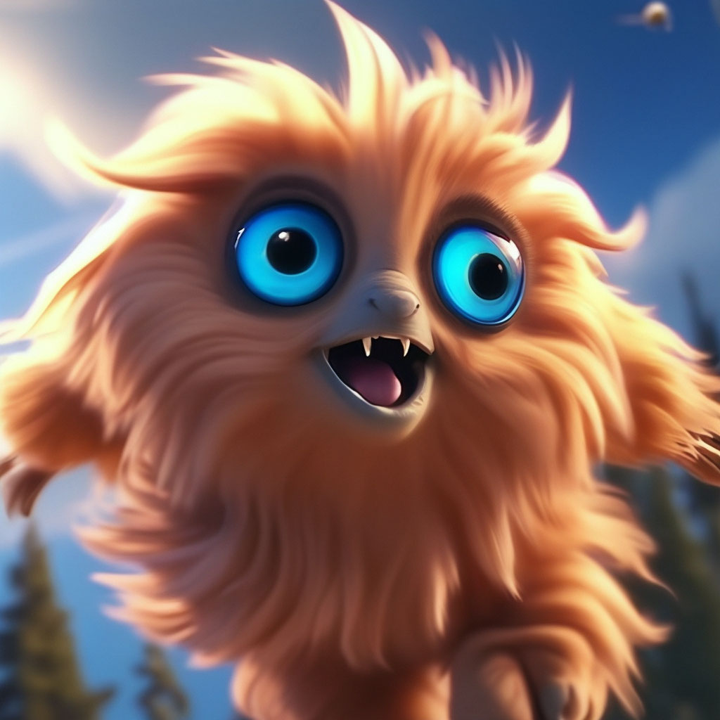 "An unprecedented magical creature, lively human mischievous eyes ...