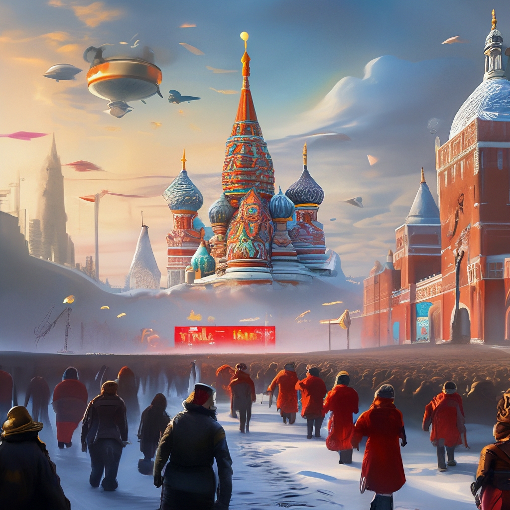 "The year 2300 in the USSR" — image created in Shedevrum