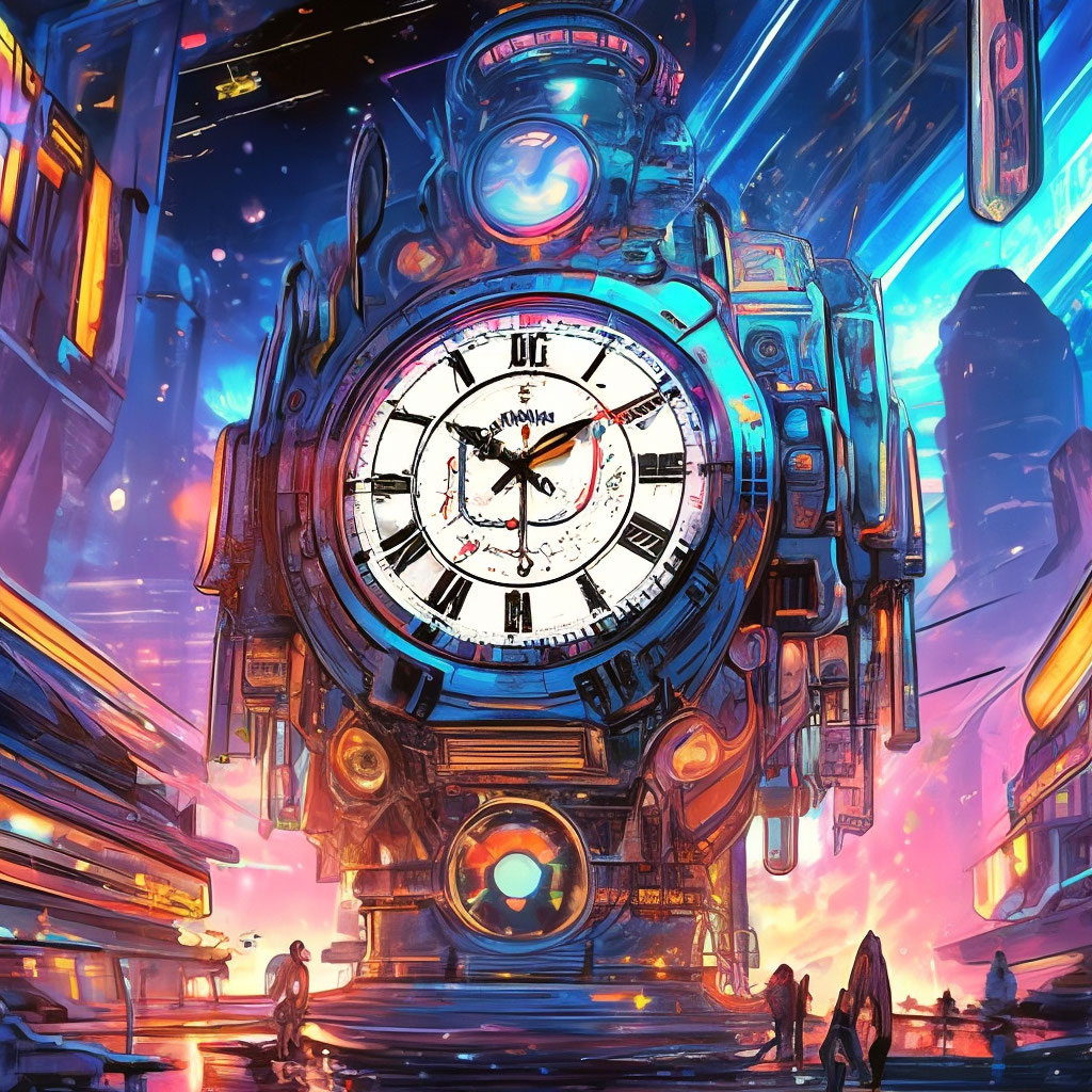 "The clock of the future in the universe" — image created in Shedevrum