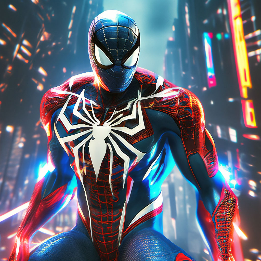 "Cyber spider-man" — image created in Shedevrum