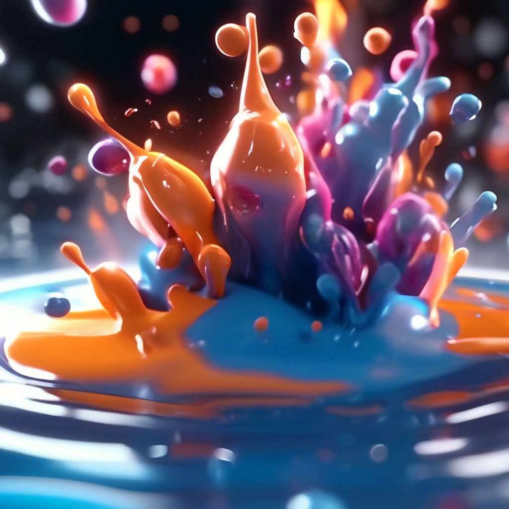 "High resolution exploding ink drops mixing in water floating in space ...