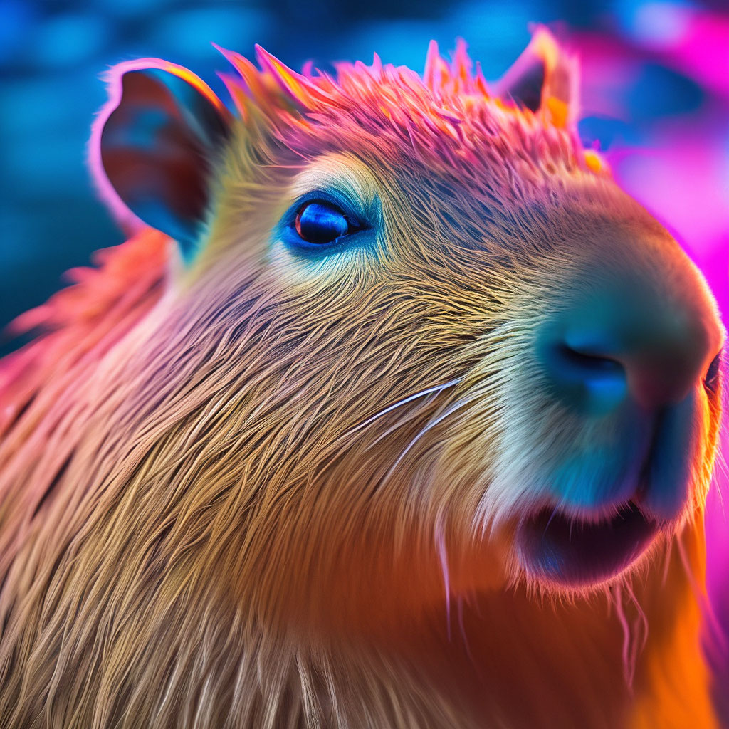 "Capybara, aesthetically pleasing, beautiful, realistic, close-up ...