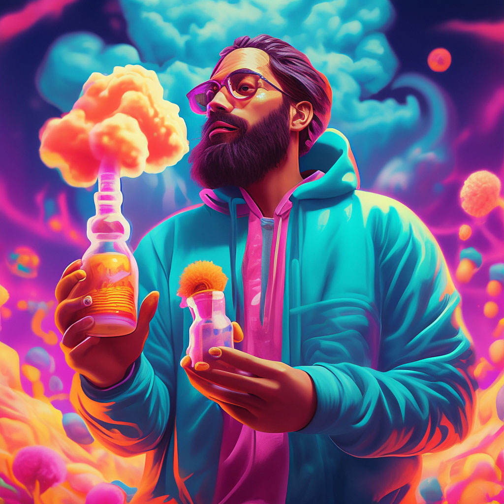 "There was a sweet smell of dope" — image created in Shedevrum
