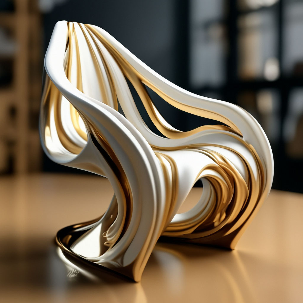 "Create a chair for 3D printing on a printer. minimalism, fractal. very ...
