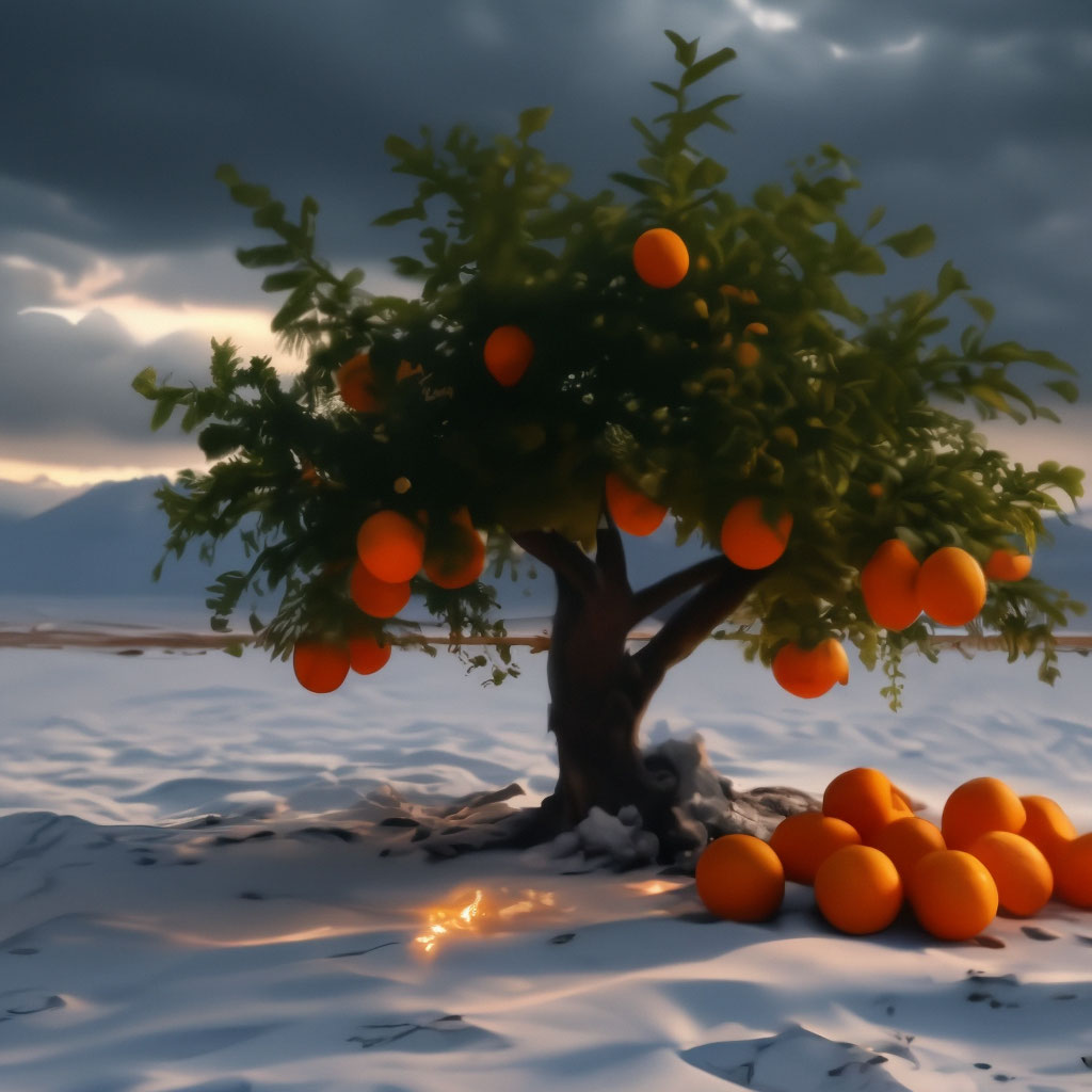 "Hyperrealism, dark art, orange dim light from above, in the middle of ...