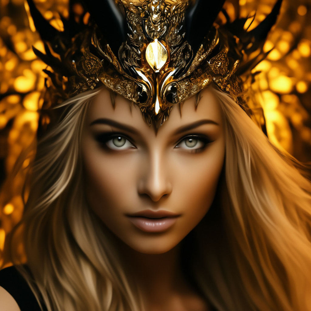 "Lynx girl, surrealism, consists of fractals, fairy elf, fiery, black ...