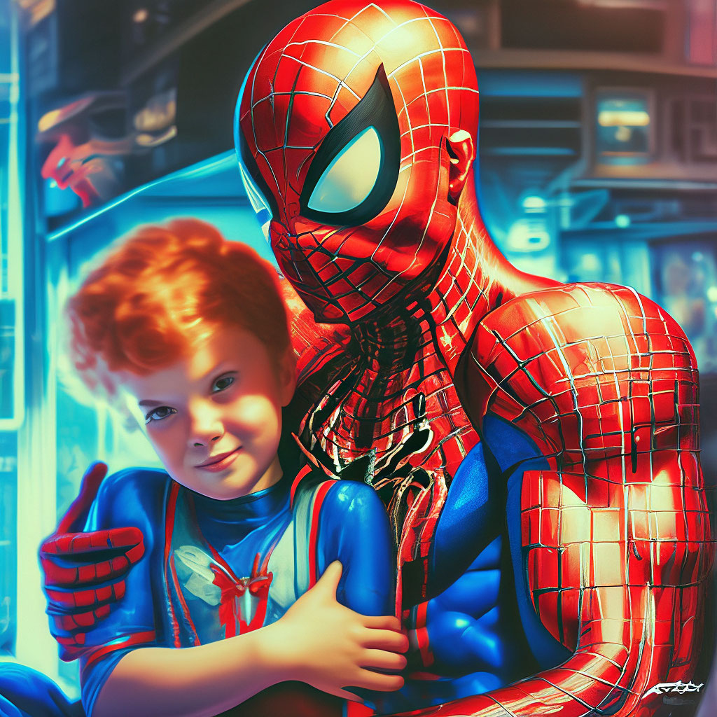 "Spider-man mom" — image created in Shedevrum