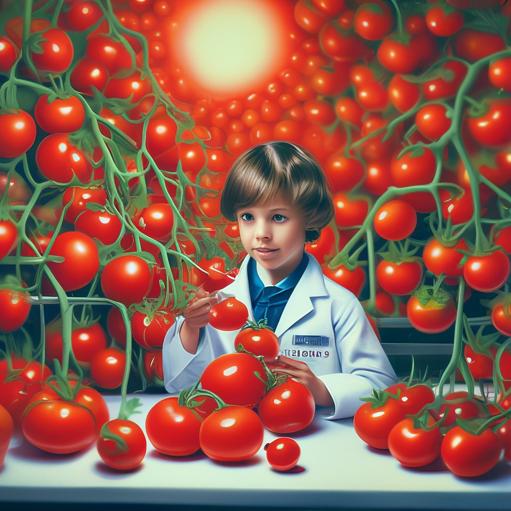 "Tomato science" — image created in Shedevrum