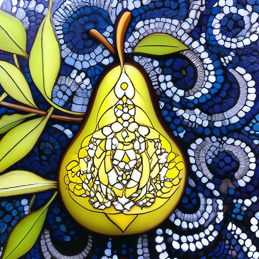 "Ripe pear misc-zentangle style" — image created in Shedevrum