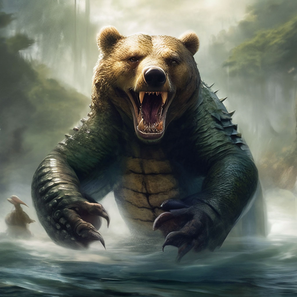 "Crocodile bear" — image created in Shedevrum