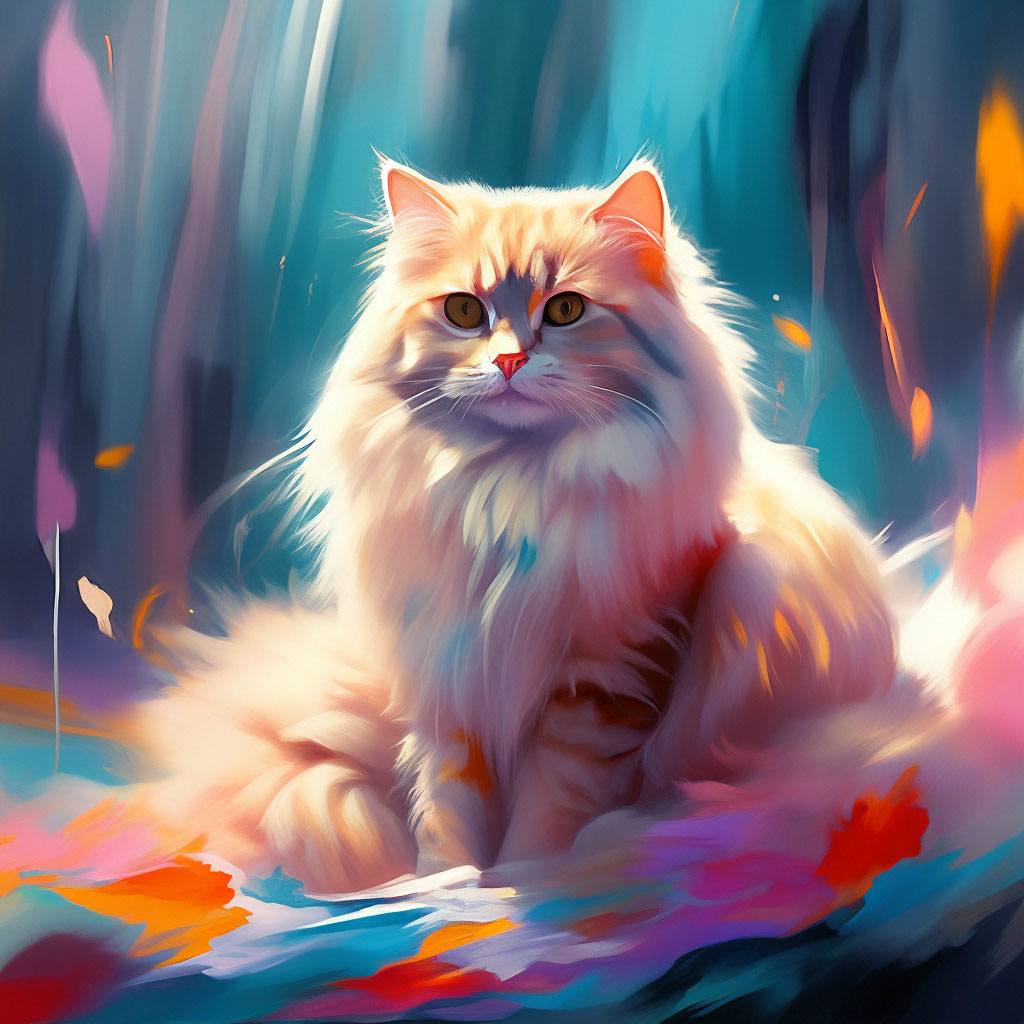 "Fabulous soft and fluffy cat bayun" — image created in Shedevrum
