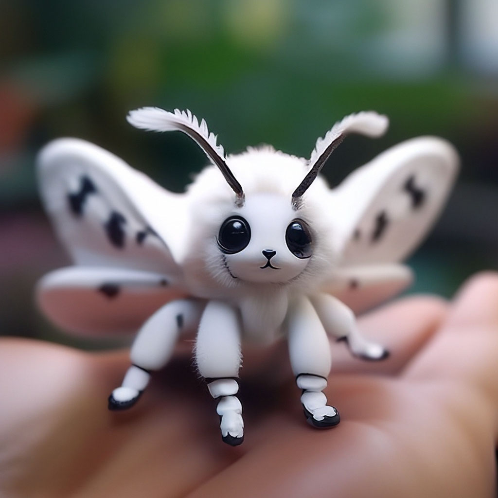 "Cute toy ermine moth, 4k" — image created in Shedevrum