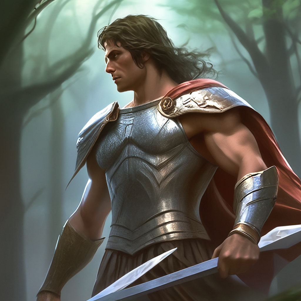 "Achilles, warrior, muscular, masculine, brave, noble, mighty, demigod ...