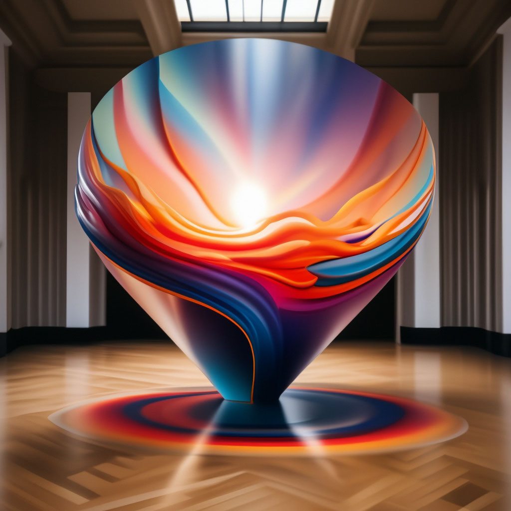 "The art of color, anamorphosis style" — image created in Shedevrum