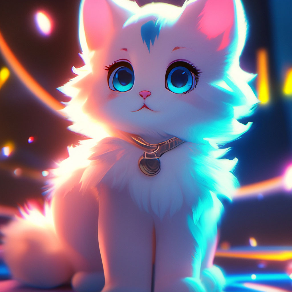 "The cat is a very cute and charming fluffy cat , aesthetically ...