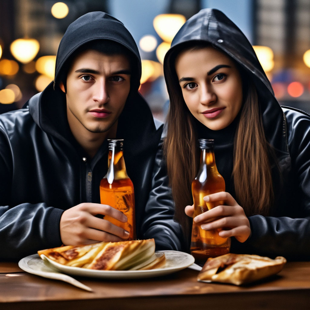 "Romantic dinner in Kupchino with shawarma and beer in a plastic bottle ...