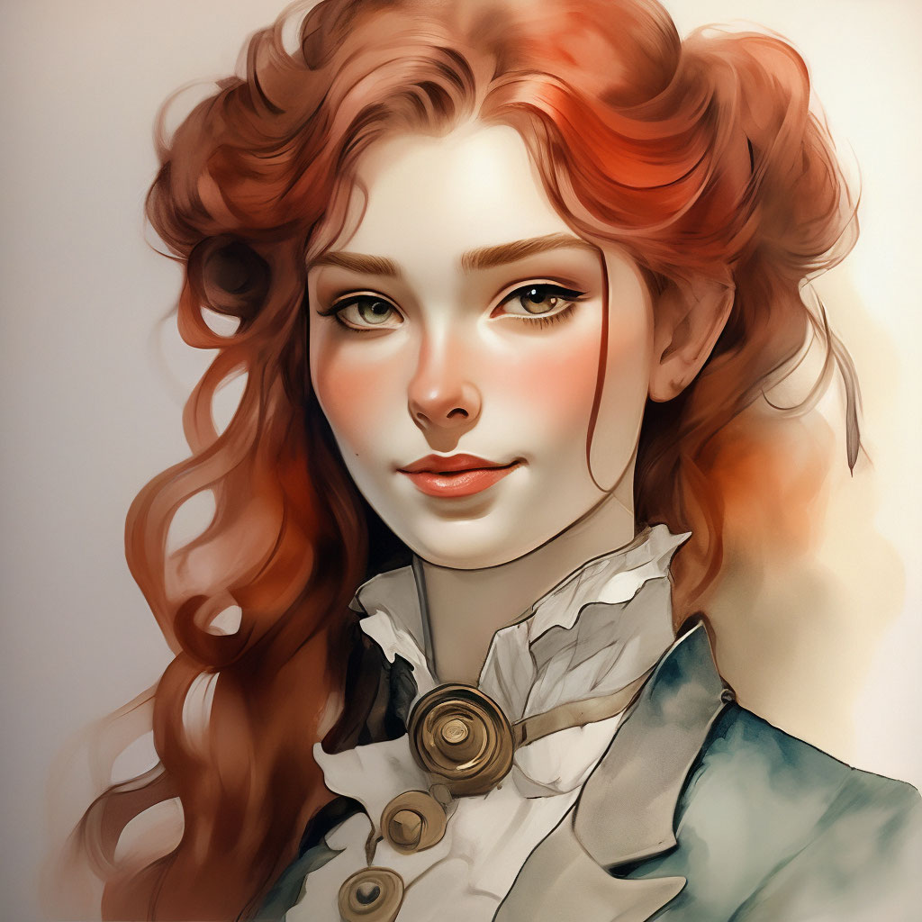 "Girl, sharp cheekbones, portrait, face study, aristocrat, steampunk ...