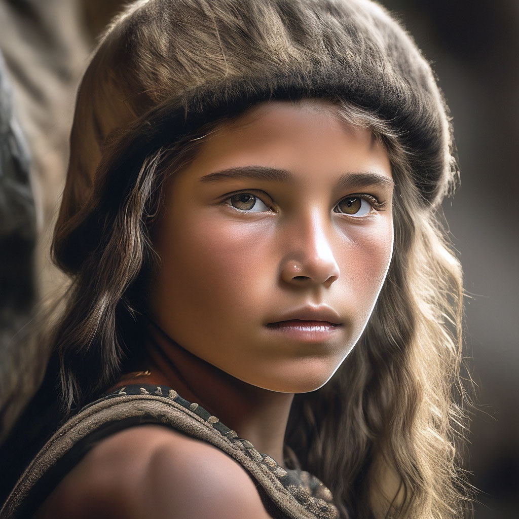"A young Neanderthal girl of extraordinary beauty" — image created in ...