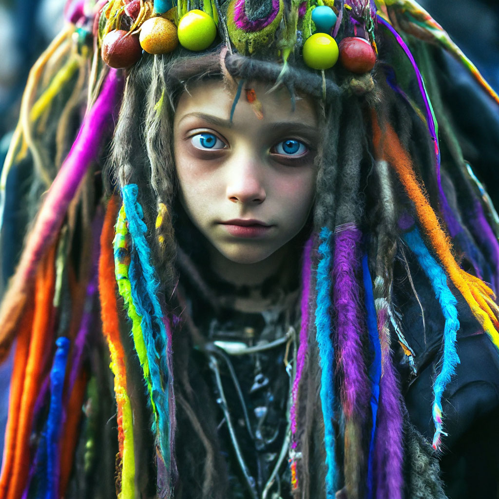 "Creep funny fluffy bug-eyed disheveled hip,modern,young,baba yaga with ...