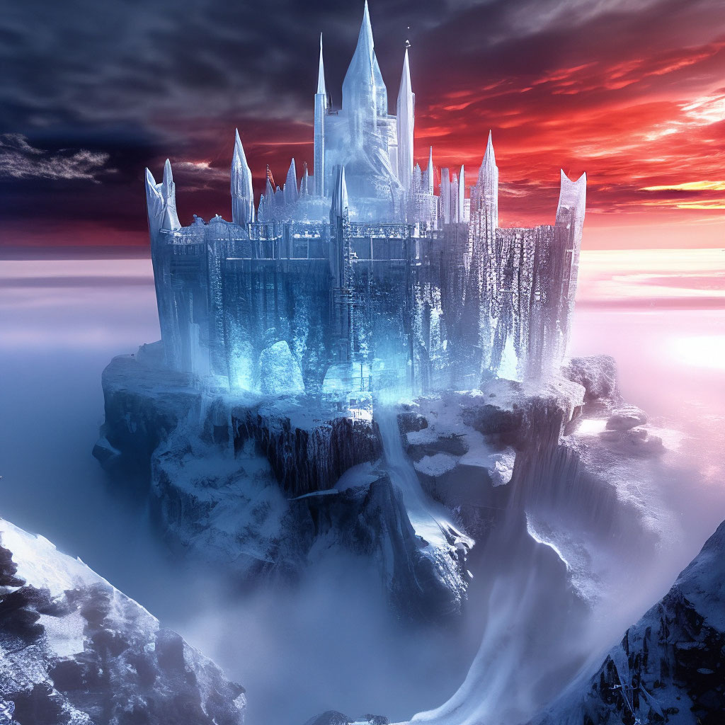 "The ice citadel in the form of a Gothic castle flies 500 meters above ...