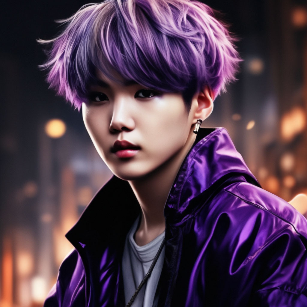 "Suga from BTS Korean male group realism Min,with microphone half-turn ...