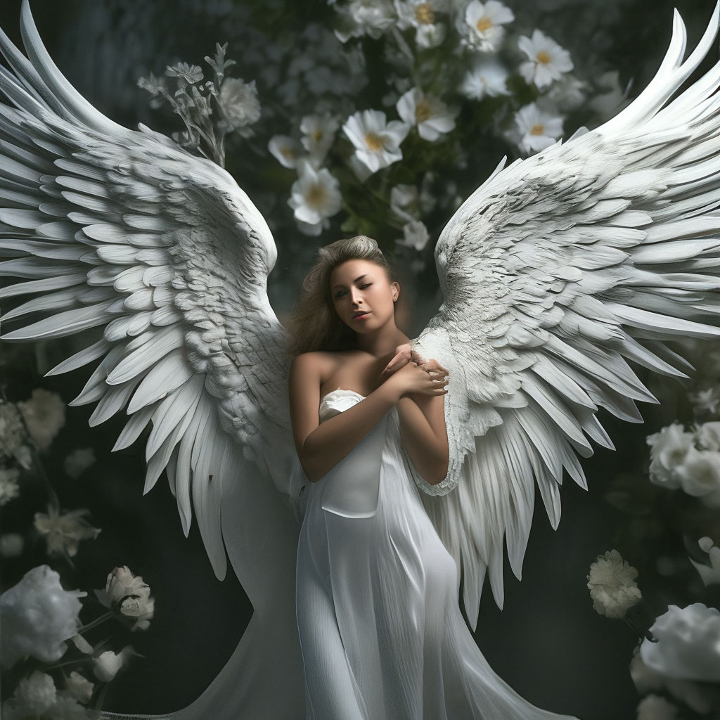 "Professional photo, angel wings sheltering people from troubles, wings ...