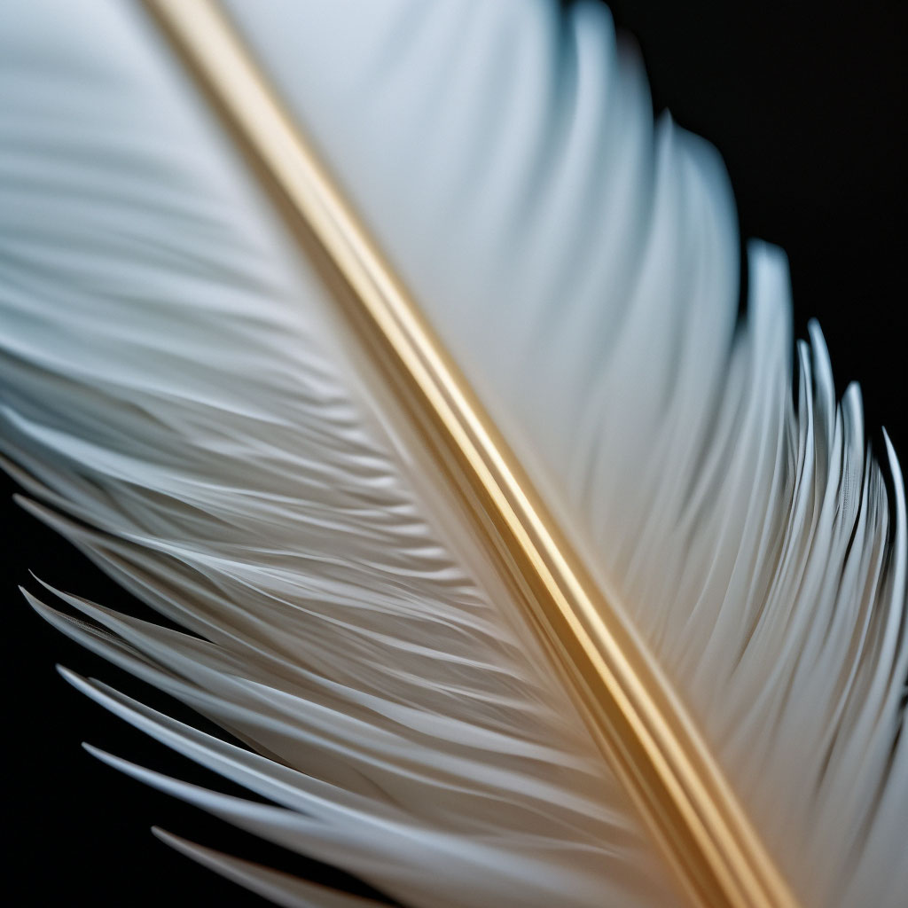 "Goose feather macro image 20x magnification" — image created in Shedevrum