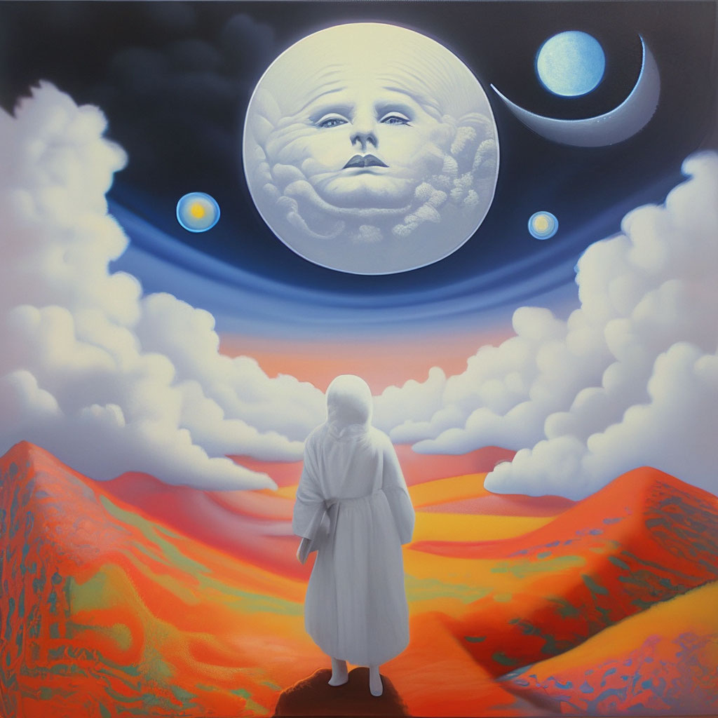 "Cotton wool heavenly gray wanderer, ate the sun and moon. Absurdism ...
