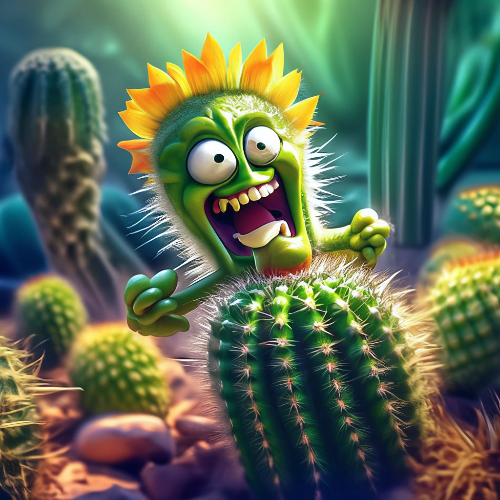 "The revived evil cactus takes revenge on the beautiful daisy, live ...