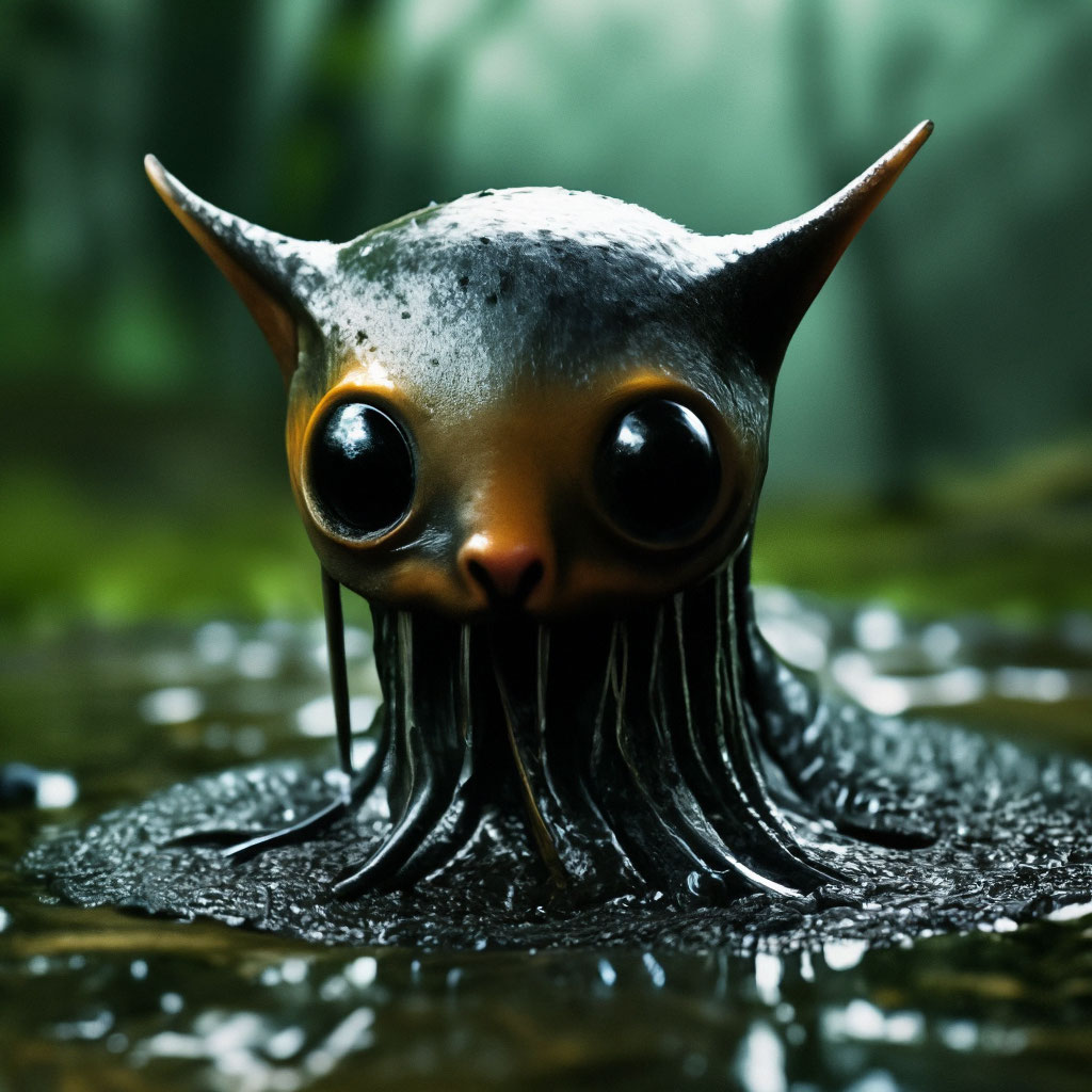 "Slug +cat =hybrid horror dark fantasy slime dark animal crazy animal ...