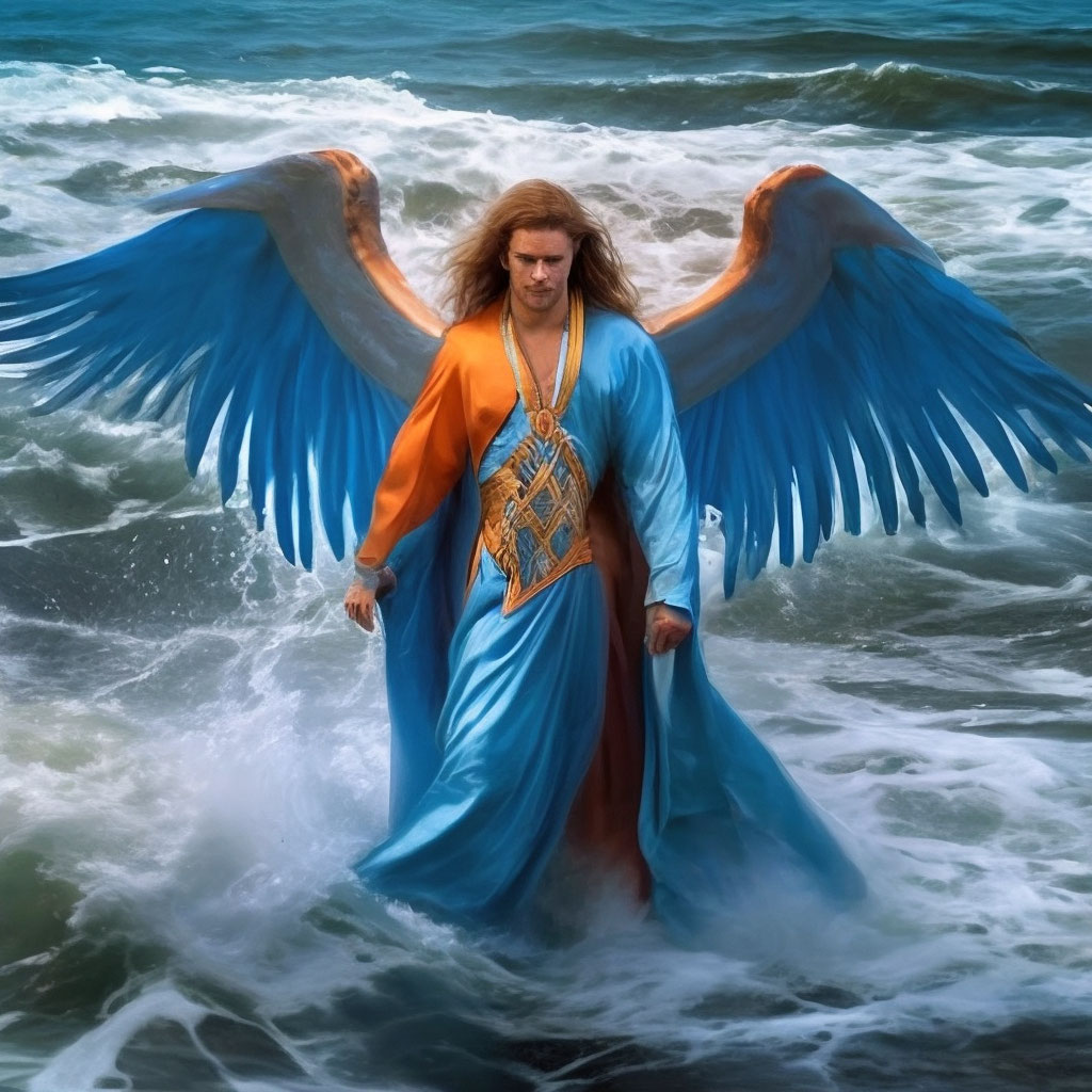 "The Archangel of Water Gabriel, very beautiful, comes out of the sea ...