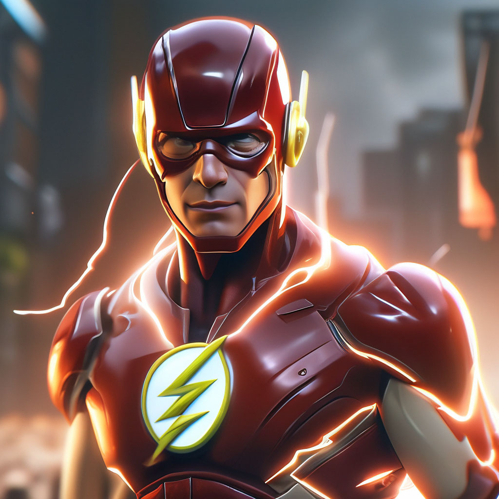 "Flash, cinematic, highly detailed, looks real, 8k" — image created in ...