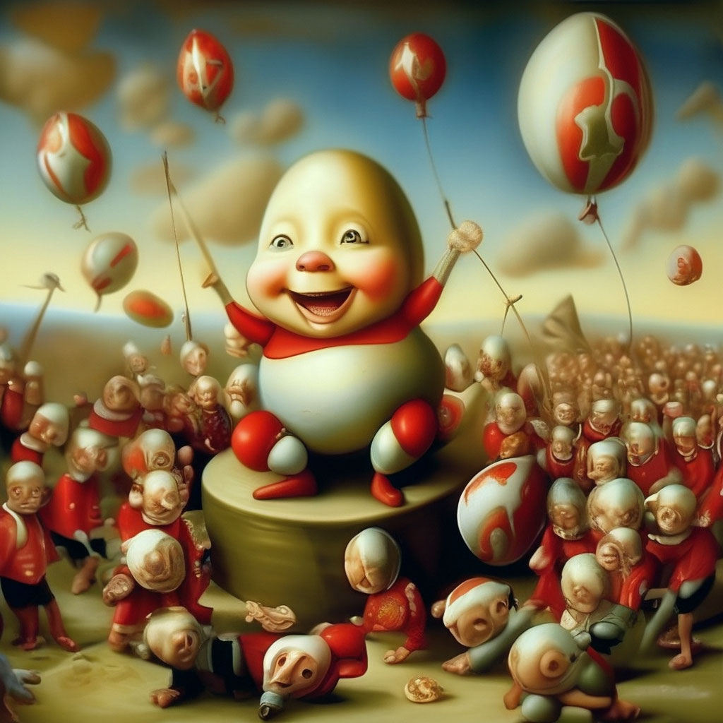 "Humpty Dumpty was sitting on the wall, Humpty Dumpty fell down in his ...